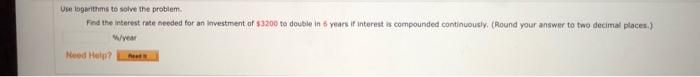 Solved Use logarithms to solve the problem Find the interest | Chegg.com