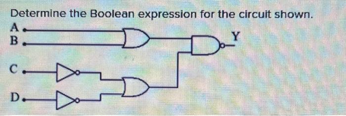 Solved Determine the Boolean expression for the circuit | Chegg.com