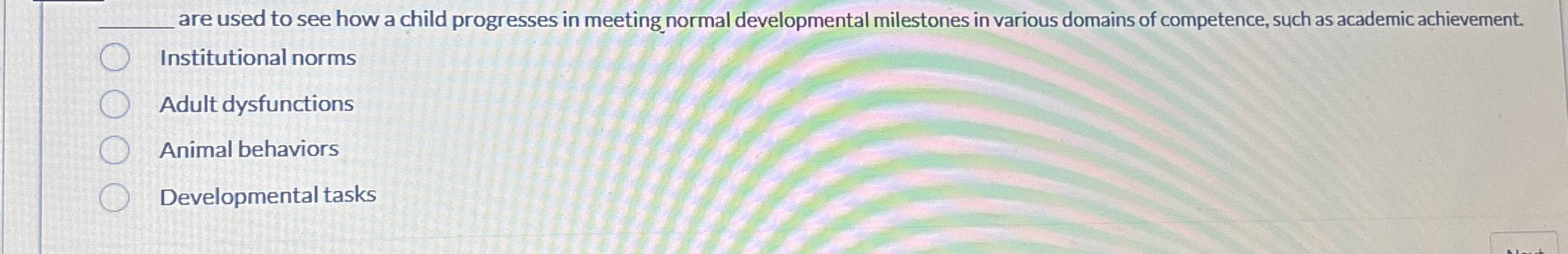 Solved ?_____ are used to see how a child progresses in meet | Chegg.com