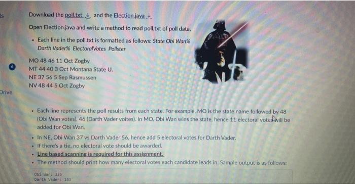 Solved Download the poll.txt ↓ and the Election.java ↓ Open | Chegg.com