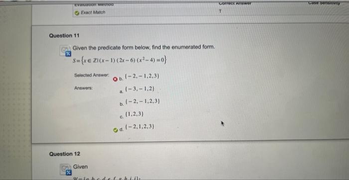 Solved Given the predicate form below, find the enumerated | Chegg.com
