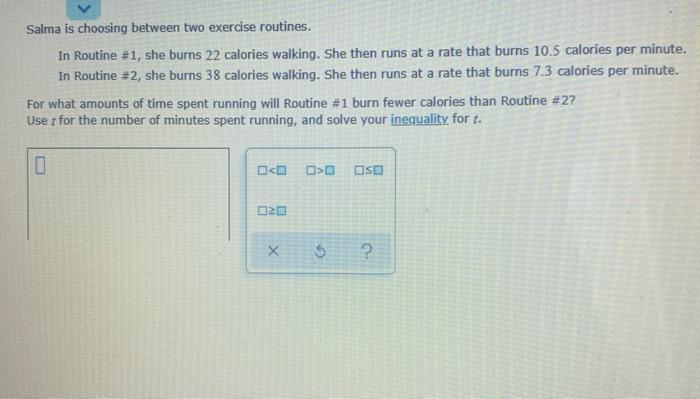 Solved Salma is choosing between two exercise routines. In | Chegg.com
