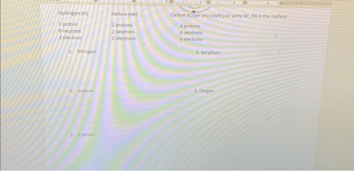Solved Exercise 2. Bohr models. For the following elements, | Chegg.com