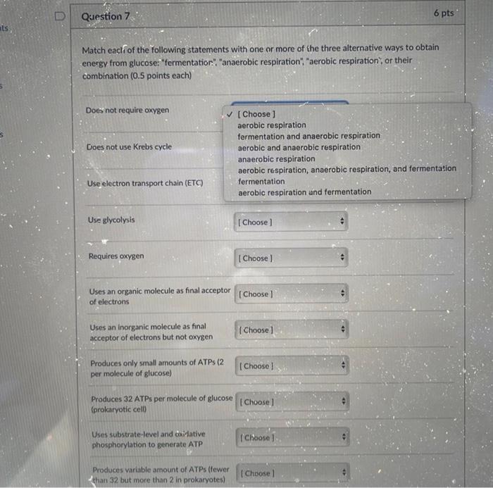 Solved ats Question 7 Match each of the following statements | Chegg.com