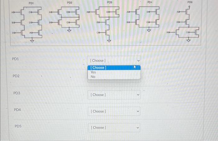 Solved Which of the above CMOS pulldown circuits would | Chegg.com