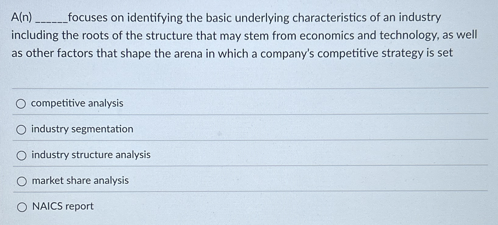 Solved A(n)focuses on identifying the basic underlying | Chegg.com