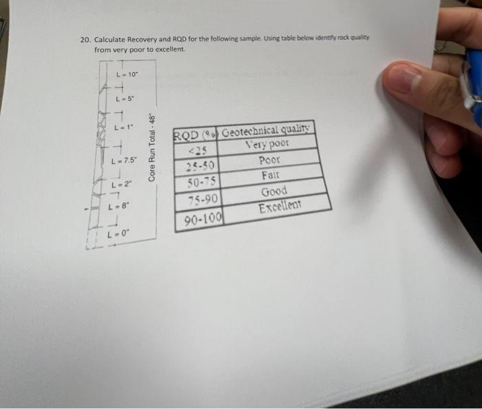 Solved 20. Calculate Recovery and RQO for the following | Chegg.com