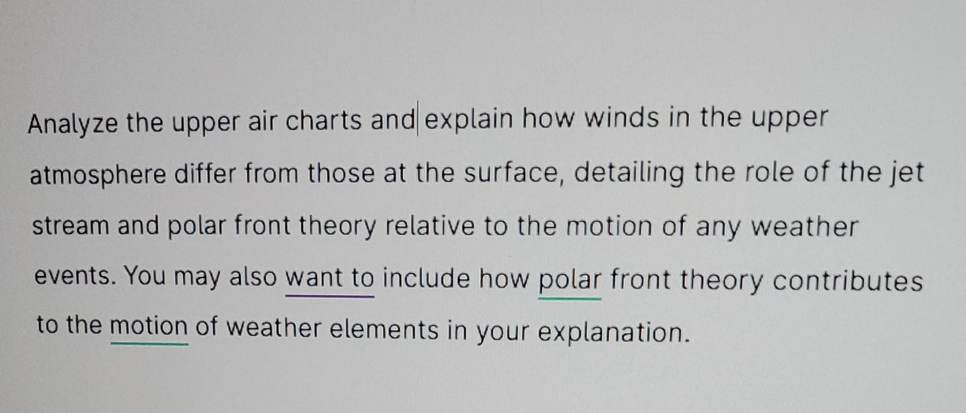Solved Analyze the upper air charts and explain how wind in | Chegg.com