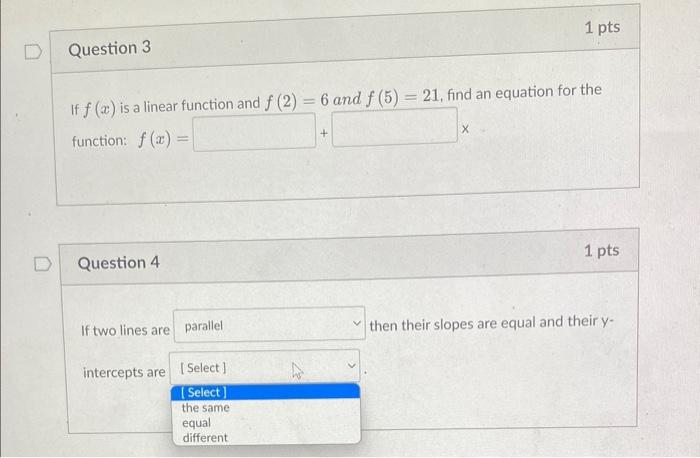 Solved If f(x) is a linear function and f(2)=6 and f(5)=21, | Chegg.com
