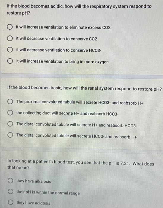 Solved If the blood becomes acidic, how will the respiratory | Chegg.com