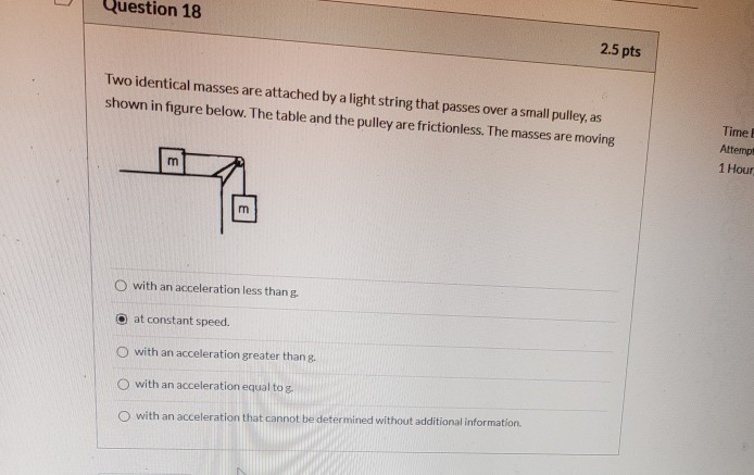 Solved Question 18 2.5 pts Two identical masses are attached | Chegg.com