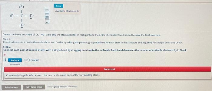 Solved Geate the Lewis structure of CF4. NOTE do only the | Chegg.com