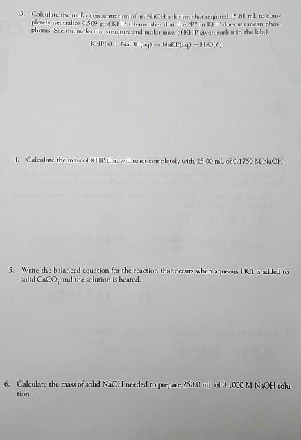Solved Calculate the asolar concentration of an NaOH | Chegg.com