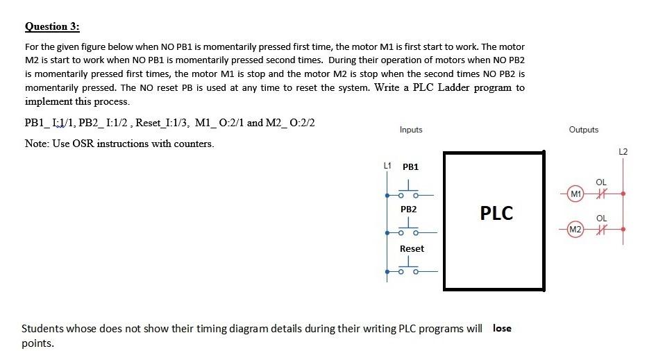 Solved Question 3: For the given figure below when NO PB1 is | Chegg.com