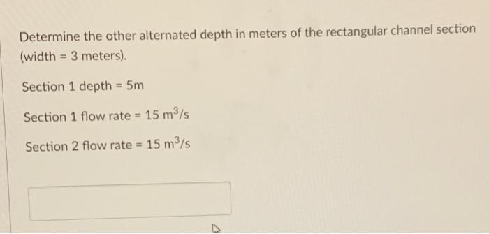 Solved Determine the other alternated depth in meters of the | Chegg.com