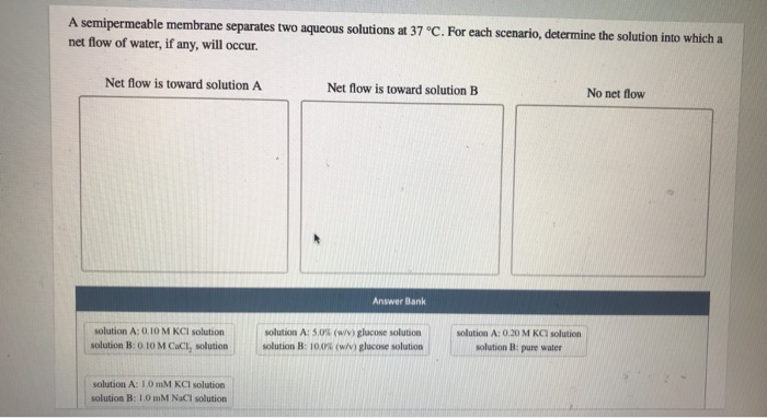 Solved A semipermeable membrane separates two aqueous | Chegg.com