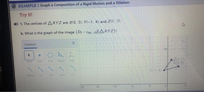Solved ë EXAMPLE 1 Graph a Composition of a Rigid Motion and | Chegg.com