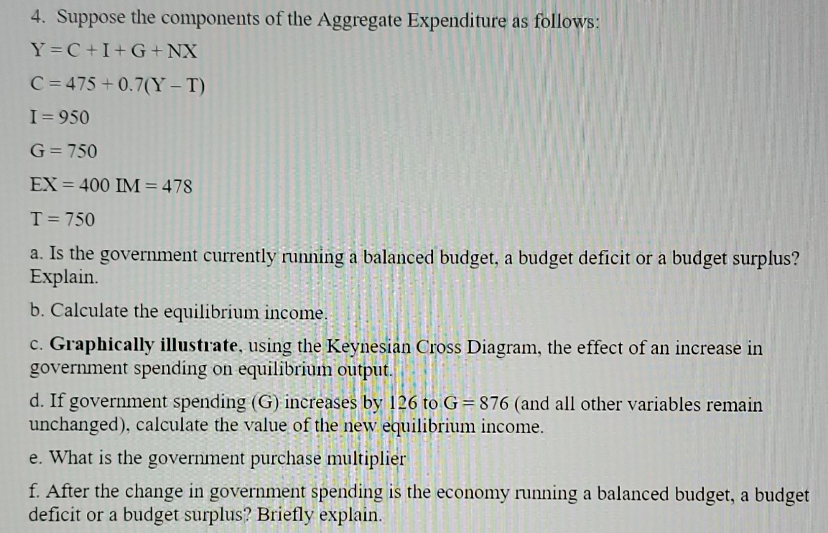 Solved 4. Suppose the components of the Aggregate | Chegg.com