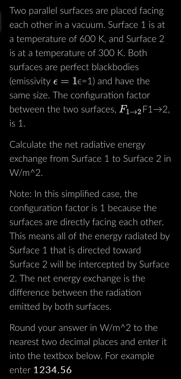 Solved by an EXPERT Two parallel surfaces are placed facing each other ...