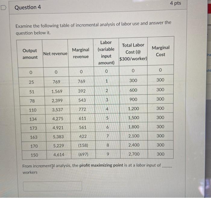 Solved Examine the following table of incremental analysis | Chegg.com