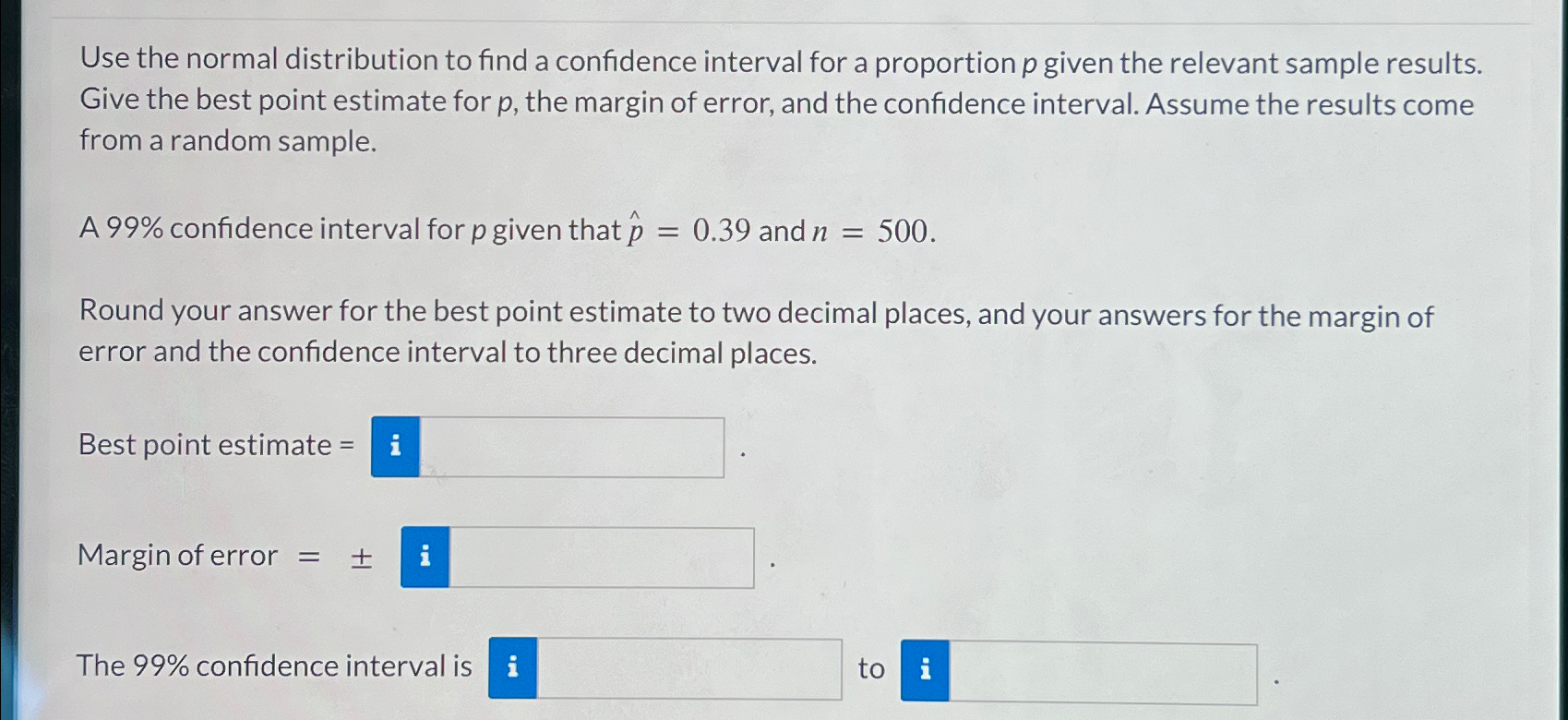 Solved Use the normal distribution to find a confidence | Chegg.com