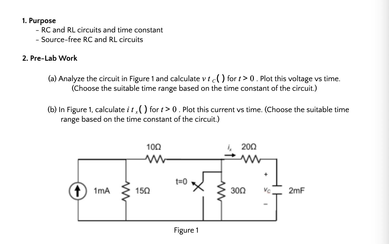 Solved 1. ﻿Purpose - ﻿RC and RL circuits and time constant - | Chegg.com