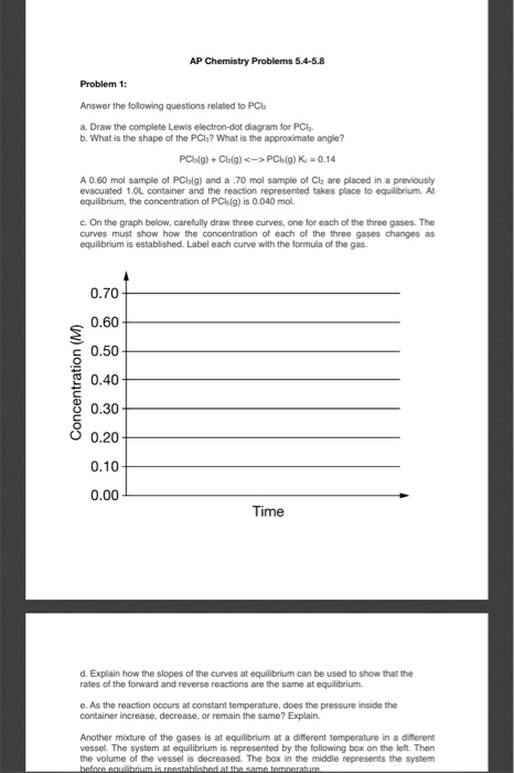 AP Chemistry Problems 5.4-5.8 Problem 1: Answer the | Chegg.com