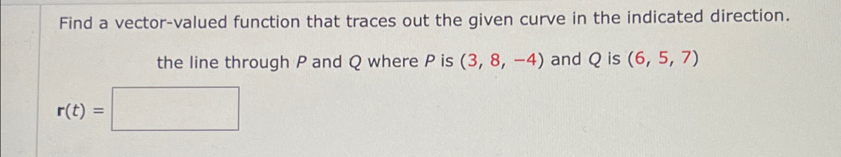 Solved Find a vector-valued function that traces out the | Chegg.com