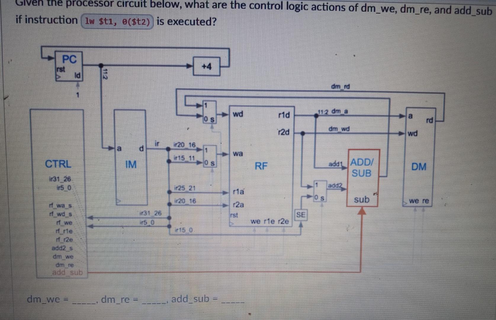 Solved Given the processor circuit below, what are the | Chegg.com