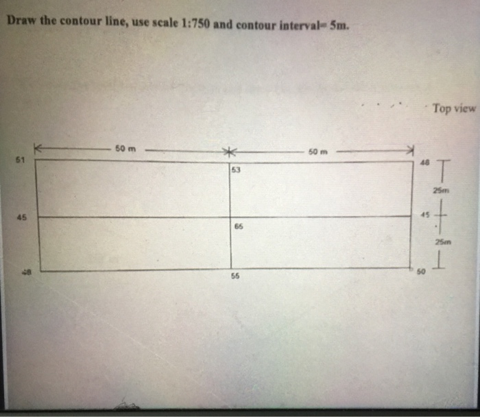 Solved Draw the contour line, use scale 1:750 and contour | Chegg.com