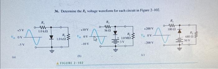 Solved 36. Determine the Rt voltage waveform for each | Chegg.com