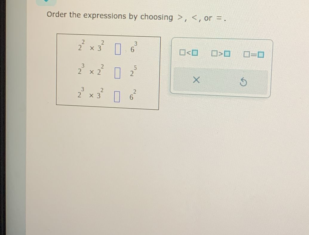 Solved Order the expressions by choosing >, Solved Order the expressions by choosing >,