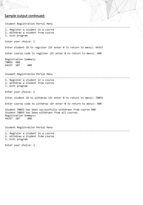 Problem Write a C program that simulates a student | Chegg.com