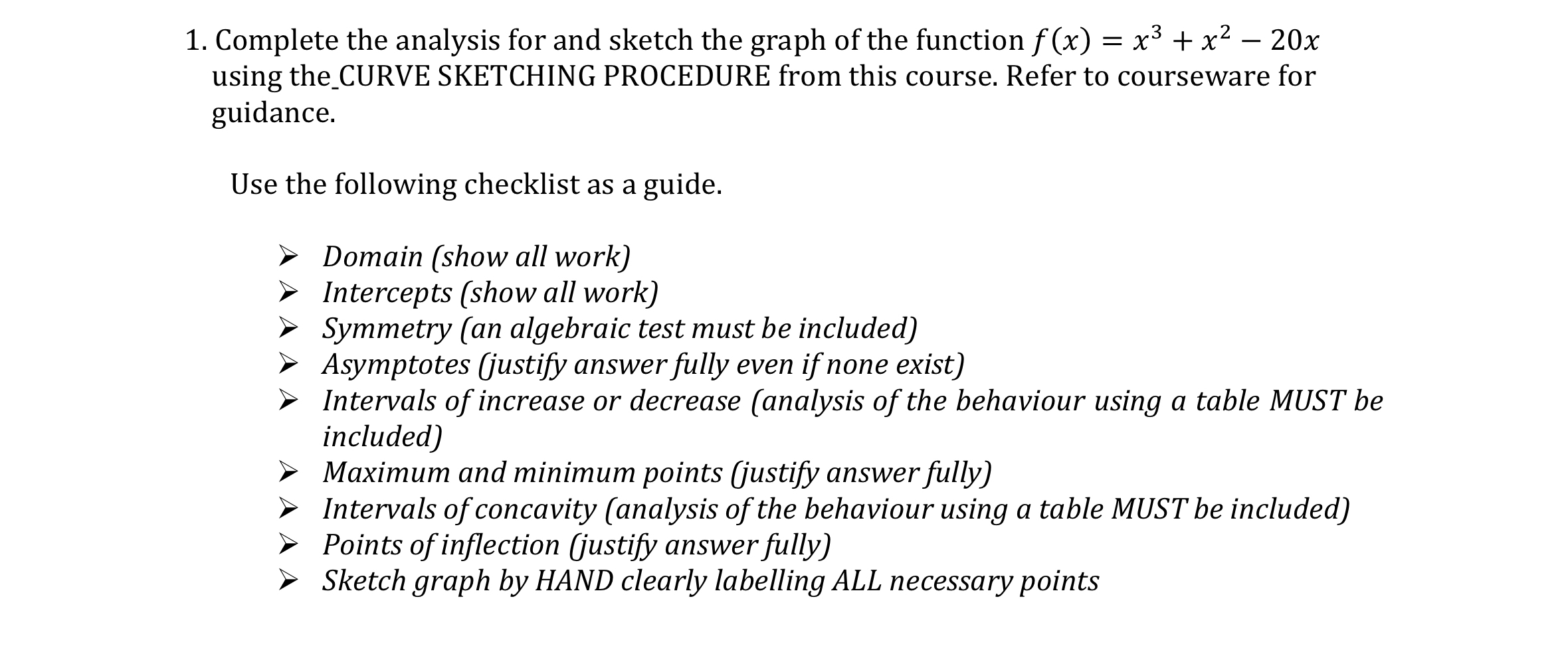Solved Complete the analysis for and sketch the graph of the | Chegg.com
