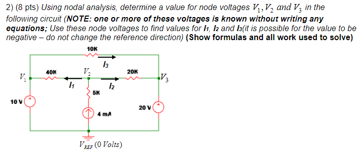 Solved (8 ﻿pts) ﻿Using nodal analysis, determine a value for | Chegg.com