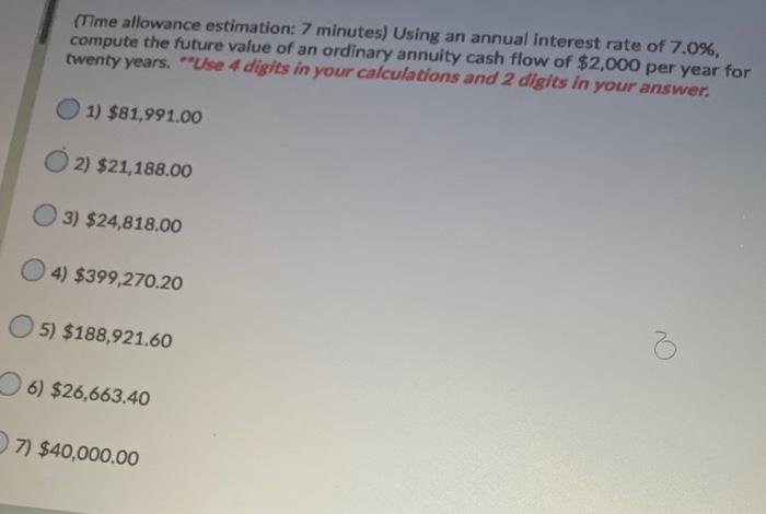 Solved (Time allowance estimation: 7 minutes) Using an | Chegg.com