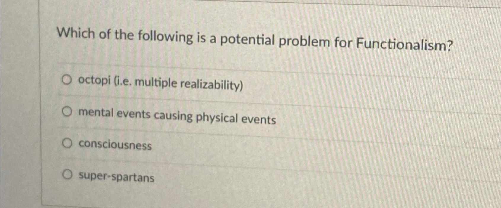 Solved Which of the following is a potential problem for | Chegg.com