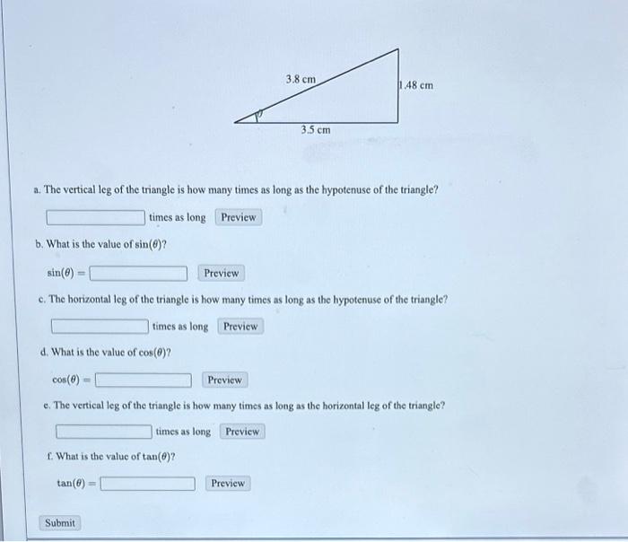 Solved c. The horizontal leg of the triangle is how many | Chegg.com