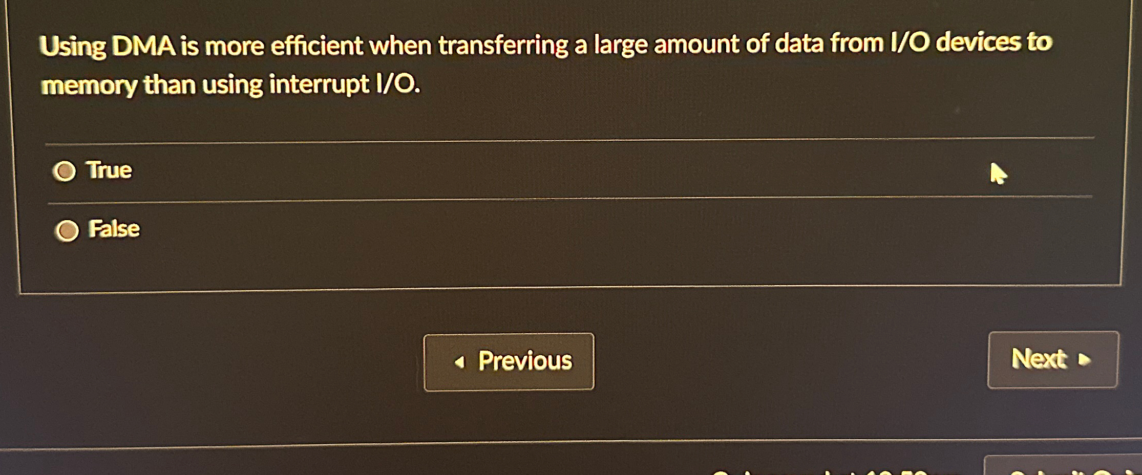 Solved Using DMA is more efficient when transferring a large | Chegg.com