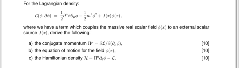 Solved For the Lagrangian | Chegg.com