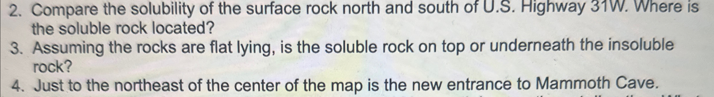 Solved Compare the solubility of the surface rock north and | Chegg.com