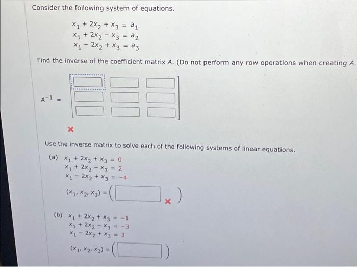 Solved Consider the following system of equations. | Chegg.com