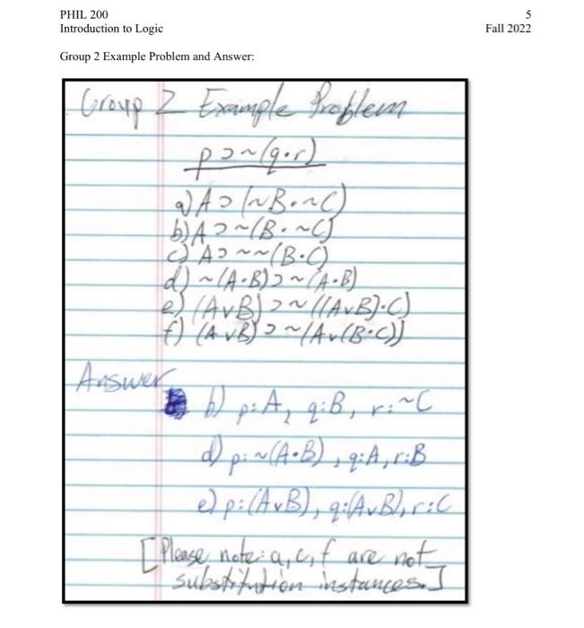 Solved PHIL 200 Introduction to Logic Fall 2022 Group 2: | Chegg.com