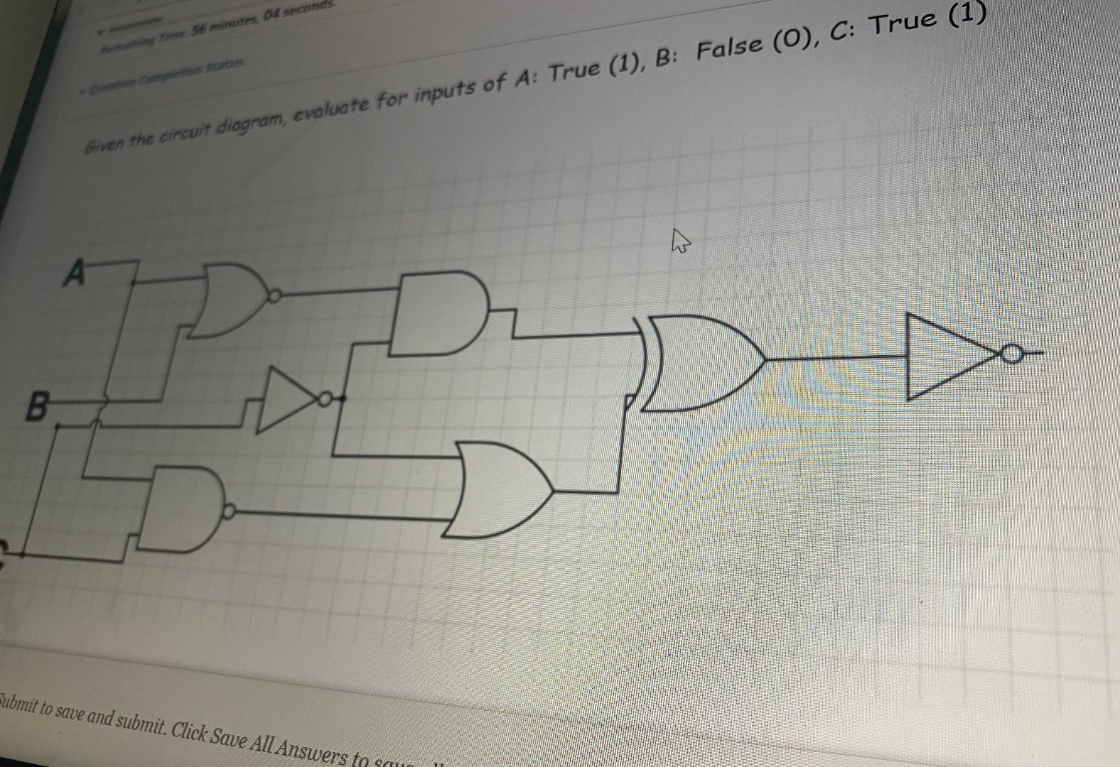 Solved Given the circuit diagram, evaluate for inputs of A: | Chegg.com