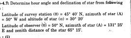 Solved determine the hour angle and declination of | Chegg.com