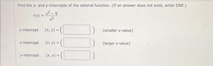 Solved Find the x - and y-intercepts of the rational | Chegg.com