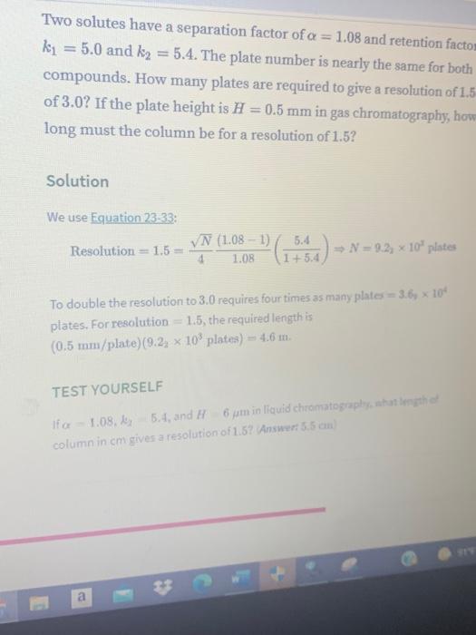 Solved Plates A solute with a retention time of 407 s has a | Chegg.com