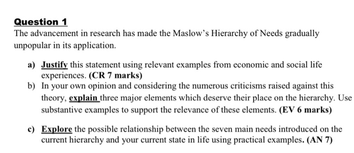 Solved Question 1 The advancement in research has made the | Chegg.com