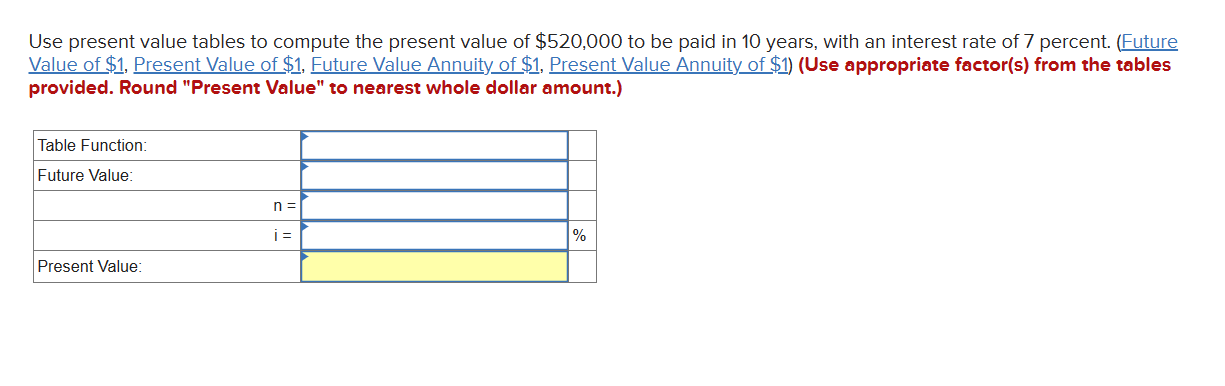 Solved Use present value tables to compute the present value | Chegg.com