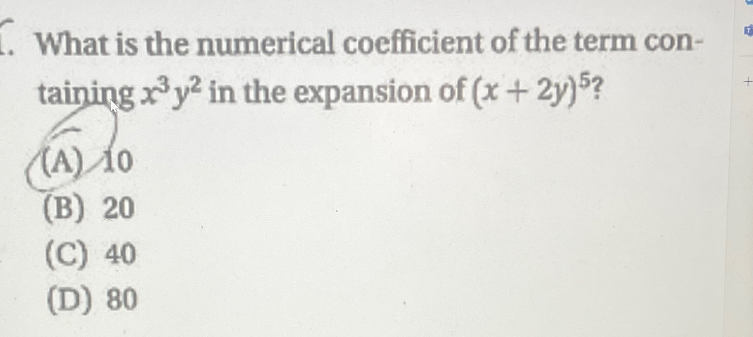 Solved What is the numerical coefficient of the term | Chegg.com